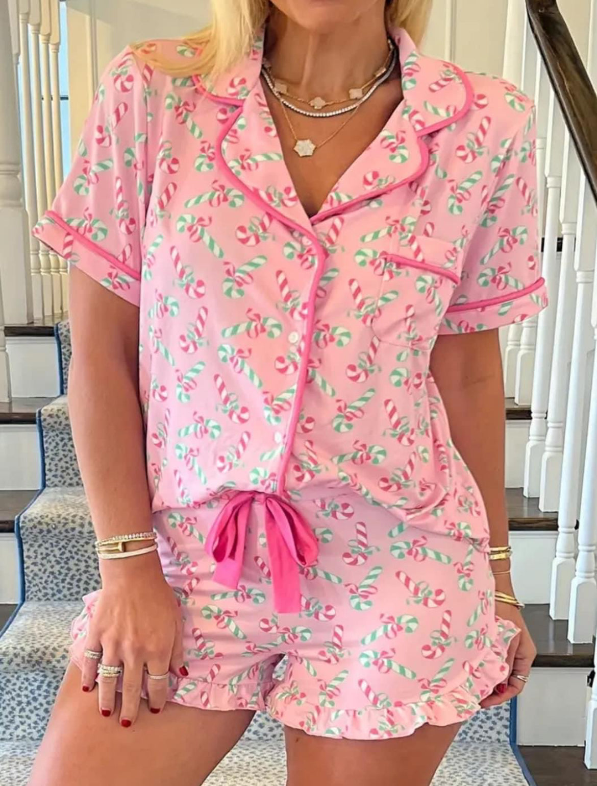Christmas Pajamas Short Set Rowdy Rebel Boutique